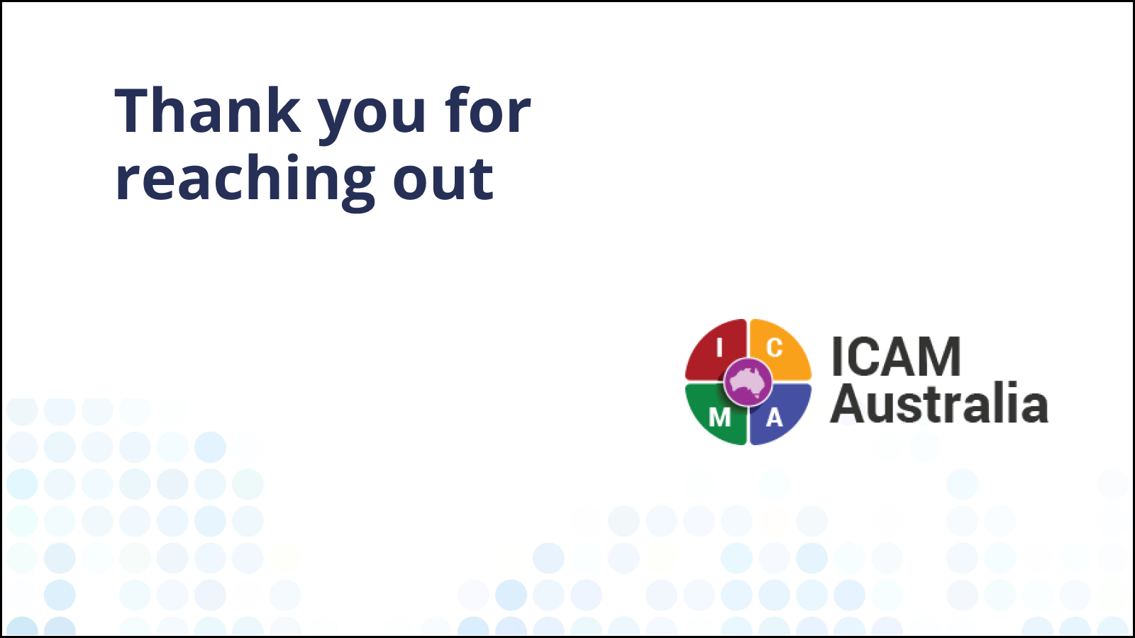 ICAM Learn More Thank You